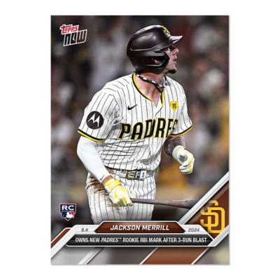 2024 Topps Now 649 Jackson Merrill Owns Padres Rookie RBI Mark RC-Free ...