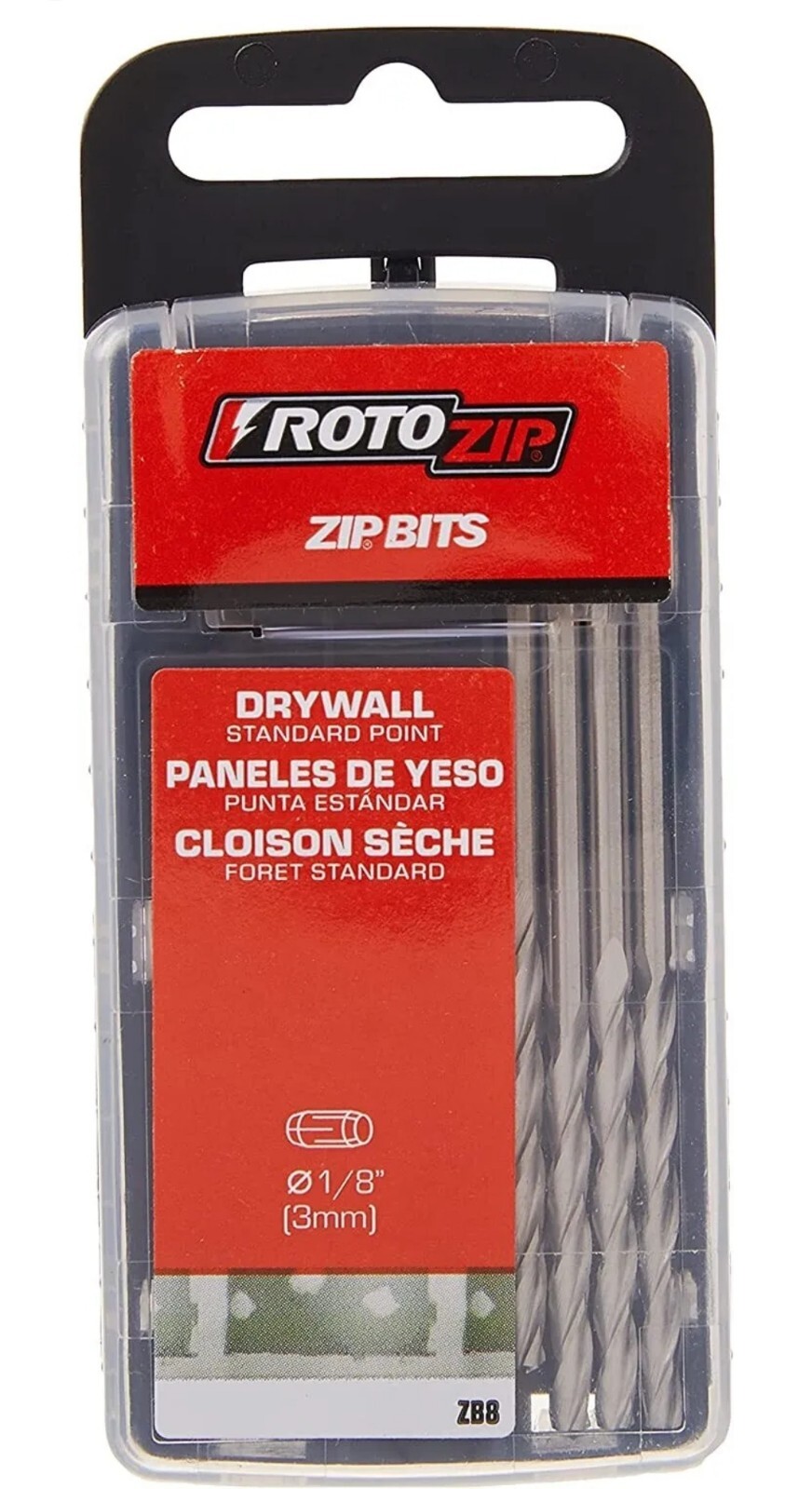 NEW ROTO-ZIP ROTO TOOL ZB8 PACK (8) ZIPBIT POINT DRYWALL BITS 1/8 ...