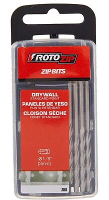 NEW ROTO-ZIP ROTO TOOL ZB8 PACK (8) ZIPBIT POINT DRYWALL BITS 1/8 ...