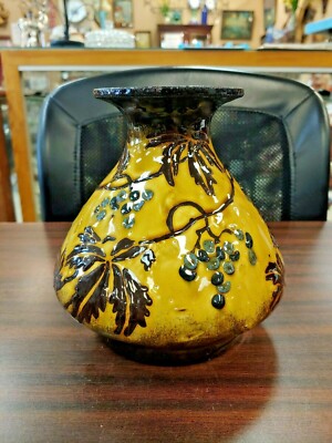 ANTIQUE FOLEY FAIENCE LEAF & GRAPES VASE - ENGLAND - STUNNING | eBay