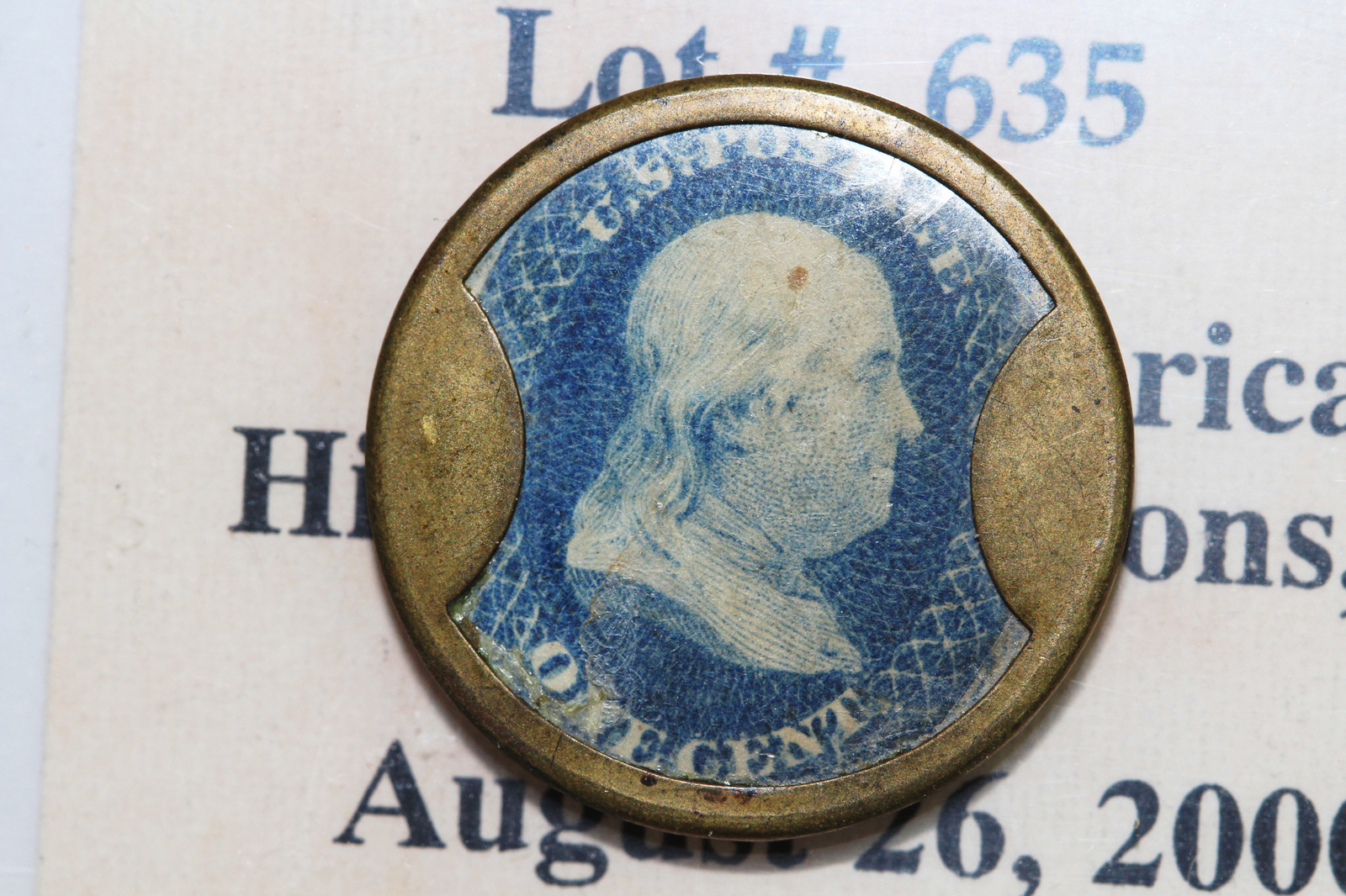 1862 Encased Postage Drake's Plantation Bitters Franklin 1 Cent Blue ...