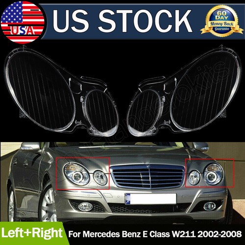 Headlight Headlamp Lens Cover For Benz E CLASS W211 E350 E200 E300 E55 ...