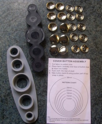 Cover Button Tool plus 10 x 22mm Button Shells/Easy Button Cover Maker ...
