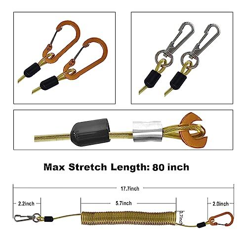 Fishing Lanyard, Heavy Duty Coiled Lanyards Stainless Steel Wire Inside ...