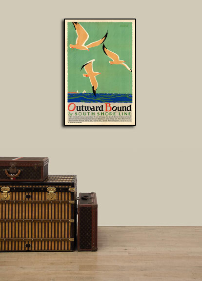 Outward Bound by South Shore Line 1920s Vintage Railroad Poster - 16x24 ...