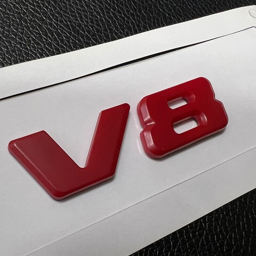 ABS Red V8 Vntage Car Auto Trunk Fender Rear Emblem Badge Decal ...