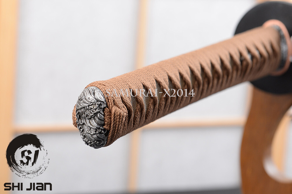 REAL HAMON JAPANESE KATANA SWORD DAMASCUS FOLDED STEEL CLAY TEMPERED ...