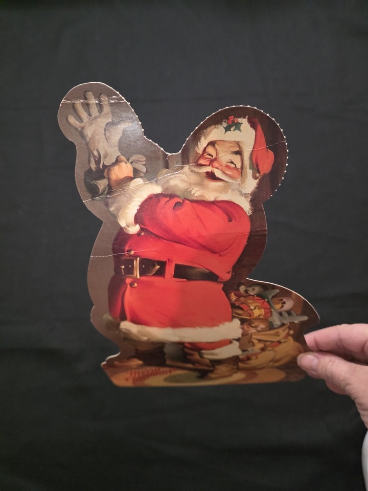 VTG Hallmark Cardboard Die Cut Santa Claus Christmas Decoration NEW E1 ...