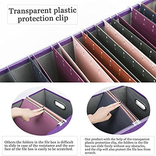 File Organizer Box,Filing Box with Lid,File Box for Letter/Legal 1 pack ...