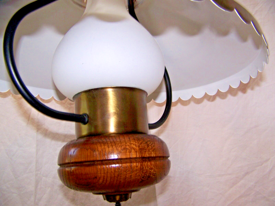 MCM Rustic Copper and Brass Hurricane Lamp Hanging Ceiling Light ...