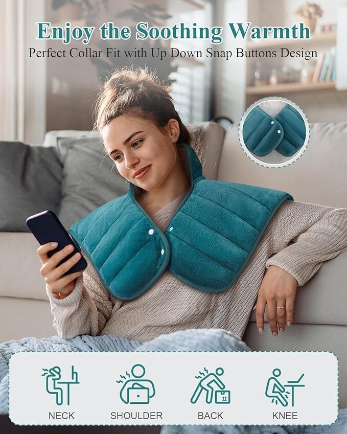 SNUGYOURT Heating Pad Neck Shoulders 6 Heat Settings 4 Timer Settings ...