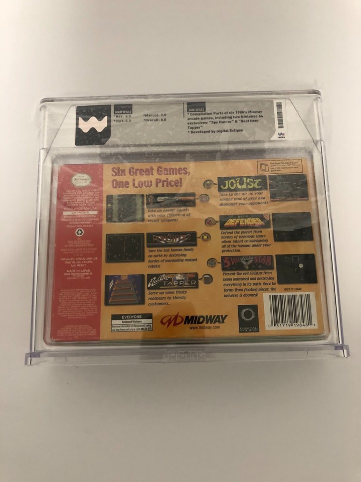 Midway Arcade Hits Nintendo 64 N64 WATA Graded 8.0 CIB MIB NOT VGA CGC ...