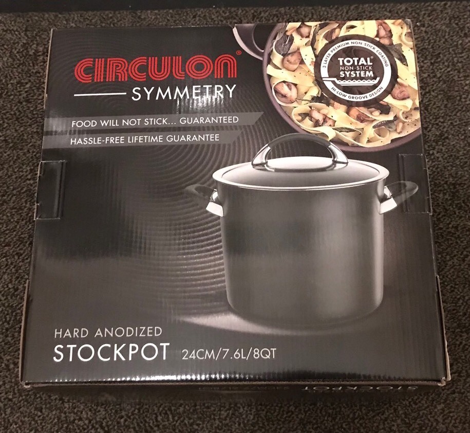 Circulon Symmetry Hard Anodised 24cm/7.6L Stockpot/Cooking Pot (BNIB ...