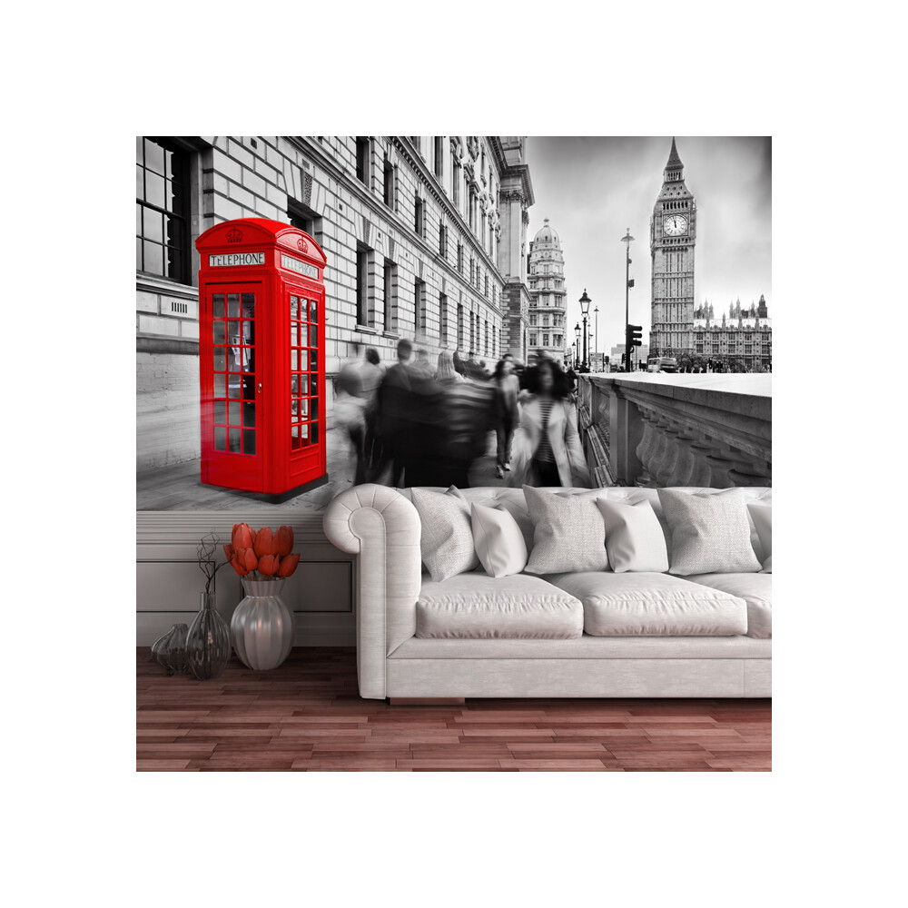 Telephone Wall Mural Monochrome Abstract Line Mural Wallpaper Hovia
