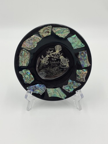 Display Plate Paua Shell New Zealand Kiwi Fantail Kea Tutu Birds | eBay