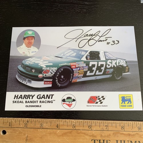 Harry Gant SKOAL BANDIT Racing 1989 signed 6x9 NASCAR Oldsmobile ...