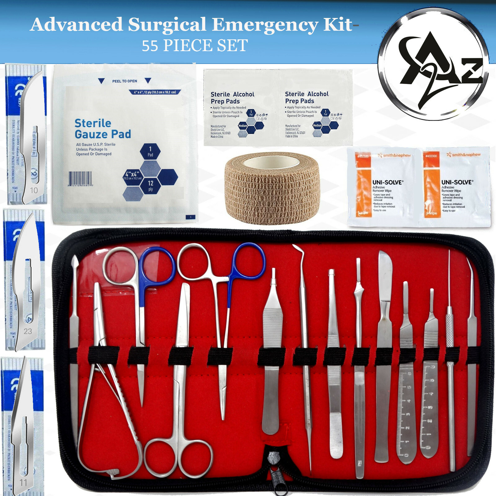 Trauma Bag First Aid Kit Medical Emergency Supplies Stocked EMT EMS ...
