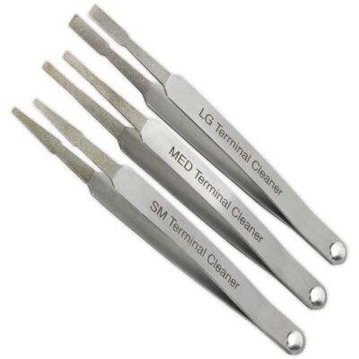 3Pcs Electric Terminal Cleaner Kit Spade Wiring Connector Tweezer ...