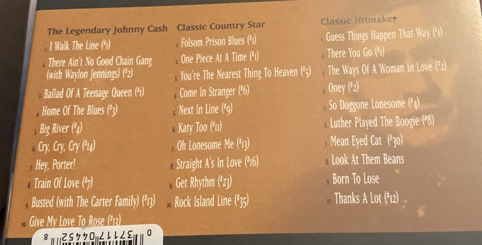 JOHNNY CASH~RARE~~~3CDS~~~~INCLUDES 17 TOP TEN~~~NEW SEALED ...