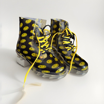 Au Underground Smiley Face Combat Boots | eBay
