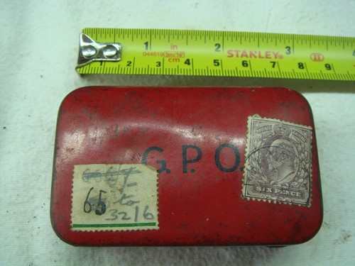 rare vintage old gpo post man cycle tire puncture repair tin garage ...