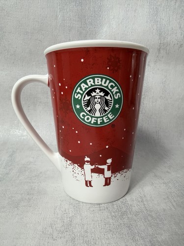 Starbucks Red Holiday Mug 2007 Christmas Snow Scene 12oz Coffee Cup VGC ...