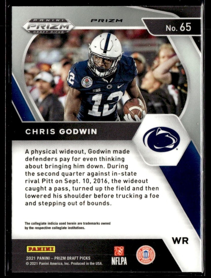 2021 Panini Prizm Draft Picks Chris Godwin Green Prizm #65 Nittany ...