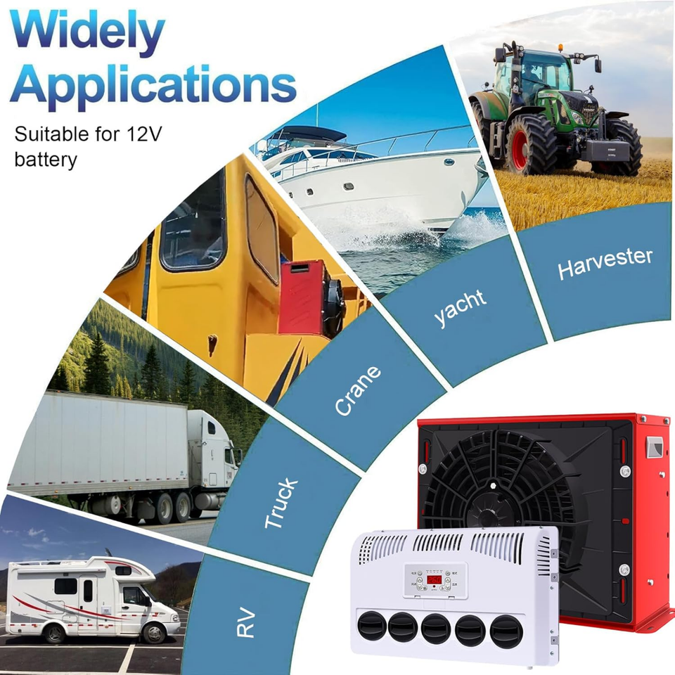 12V Truck Cab Air Conditioner Split AC Fit Semi Trucks Bus RV Caravan ...