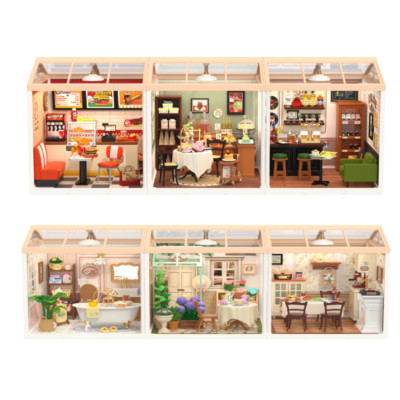 Rolife 6Kits New DIY Miniature House LED Building Toy Adult Miniature ...