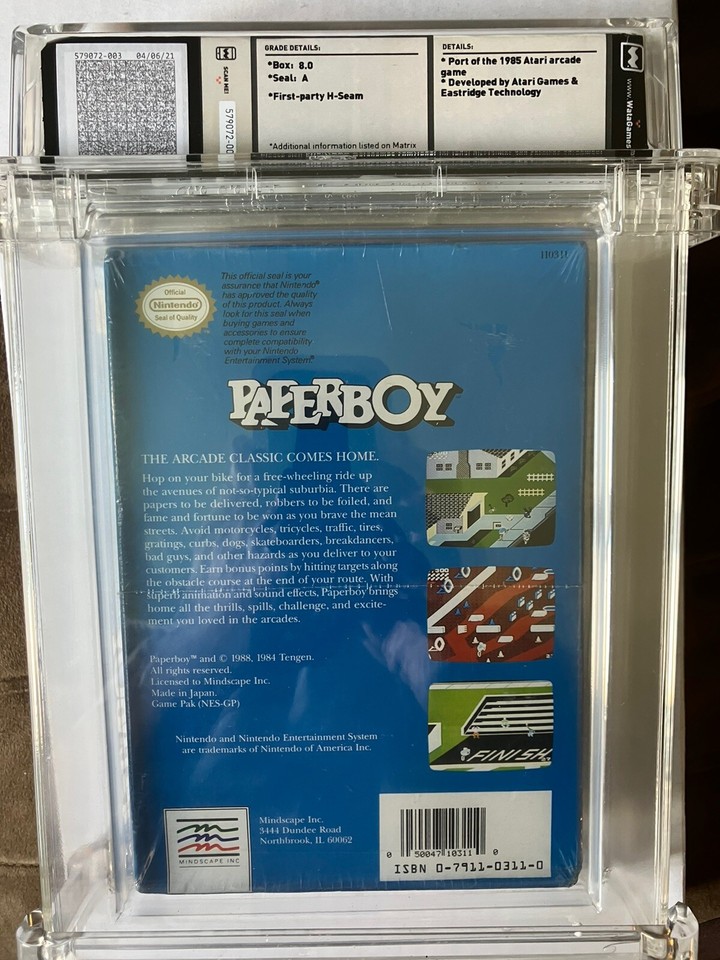 Paperboy Factory Sealed for Nintendo NES WATA Ceritified 8.0 ...