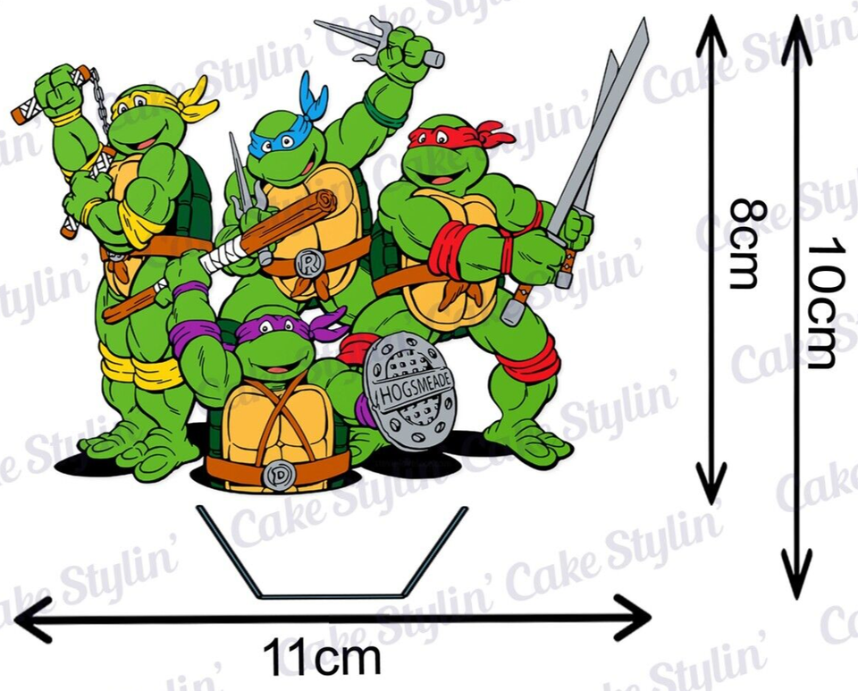 1 x TEENAGE MUTANT NINJA TURTLES Edible Stand Up Cake Topper Wafer Card ...