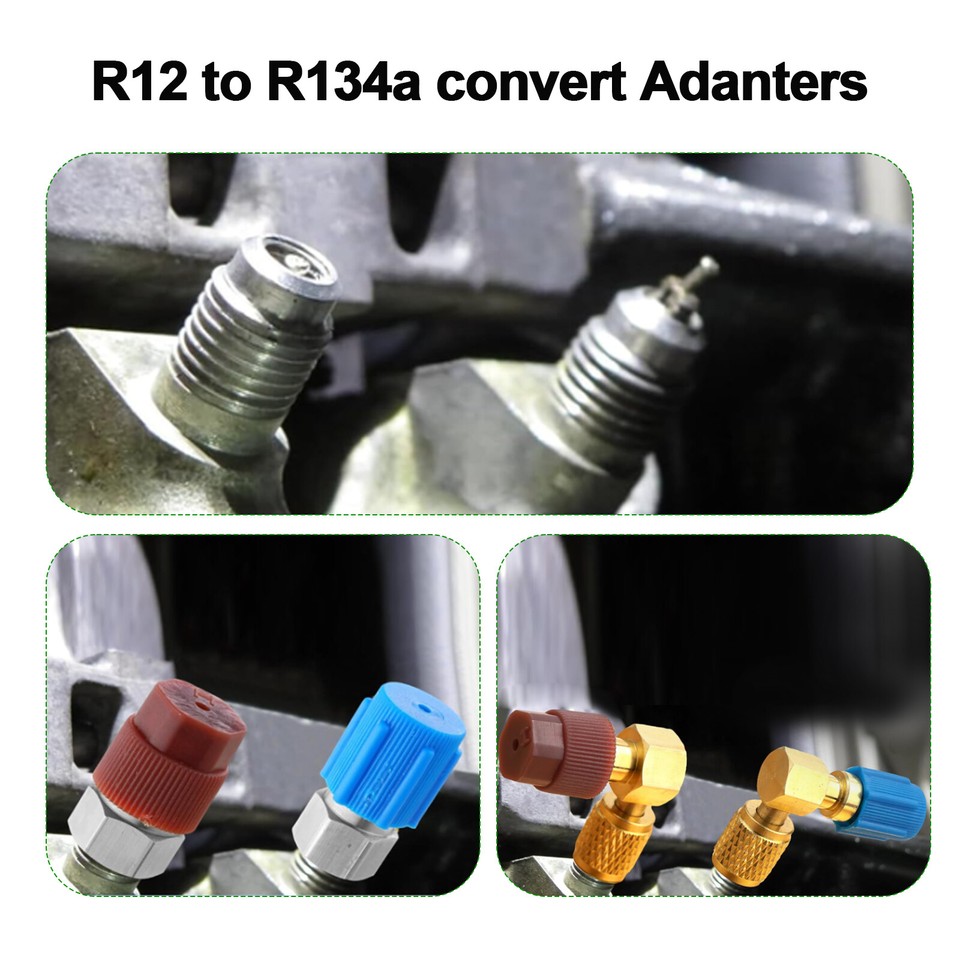 R12 to R134A Conversion Kit Quick Coupler Valve Adapter High/Low ...