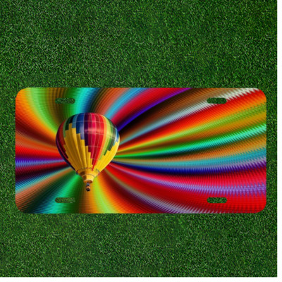 Custom Personalized License Plate Tag With Hot Air Balloon In Colorful ...