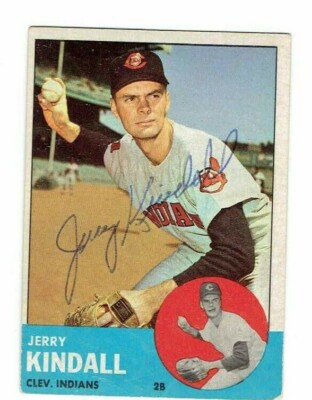 JERRY KINDALL Autographed 1963 Topps Baseball Card #36 Cleveland ...