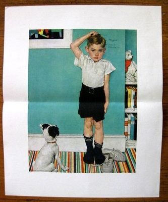 Printed in 1950s Norman Rockwell Print Taller Than Dad Upjohn Series | eBay