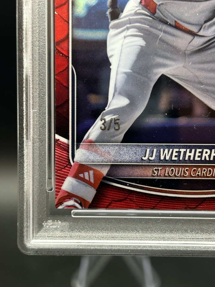2025 Bowman Chrome Prospects JJ Wetherholt Red Reptilian 3/5 Cardinals ...