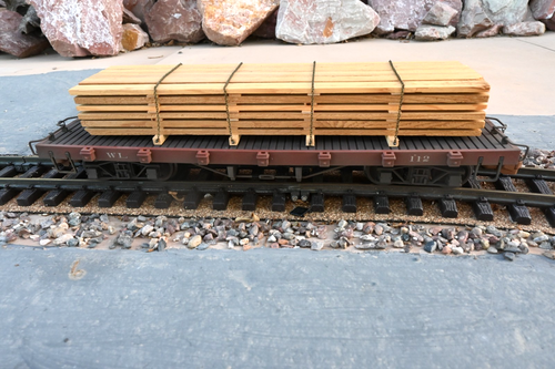 CUSTOM G Scale Flatcar Metal Wheels & Custom Wood Load Unique Couplers ...