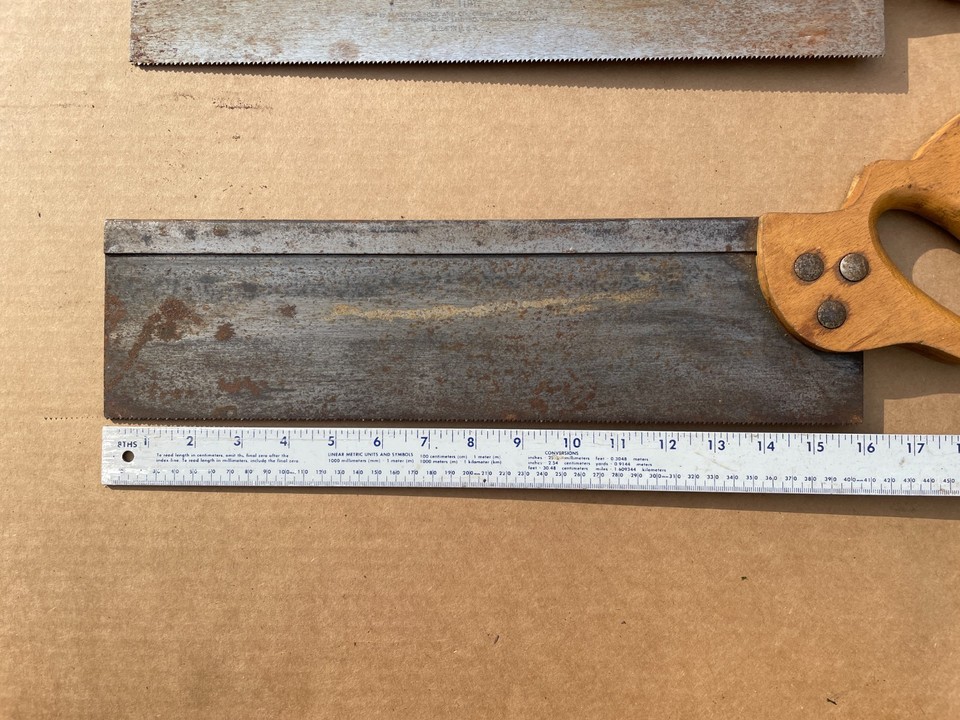 Lot of (3) Vintage BACK SAWS Warranted Superior, Craftsman, Unbranded ...