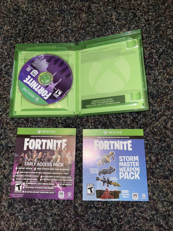 Fortnite (Xbox One, 2017) CIB WITH UNUSED CODES! Early Access/ Founders ...