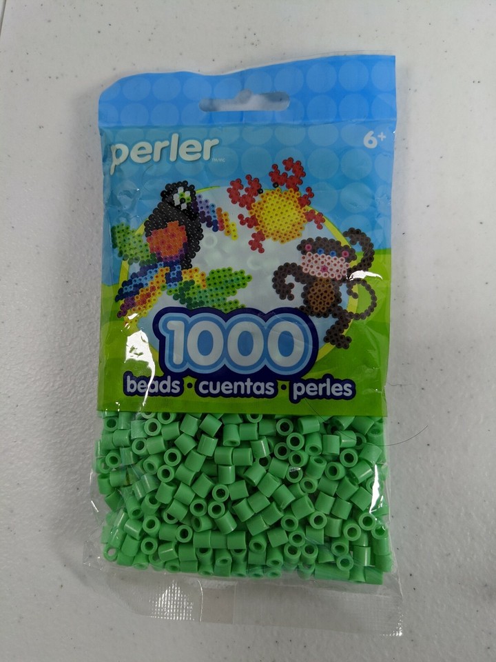Perler Beads Lot 3 Packs 1000 Each Iron On Fuse Pastel Green Yellow ...