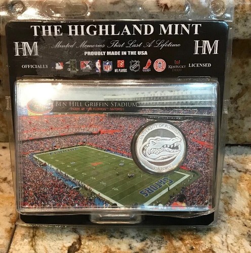 UNIVERSITY OF FLORIDA GATORS Highland mint Silver Plated Coin Factory ...