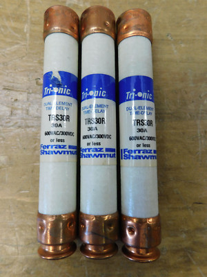 Ferraz Shawmut TRS30R 30AMP Tri-Onic Fuse LOT OF 3 Buss used CSQ | eBay