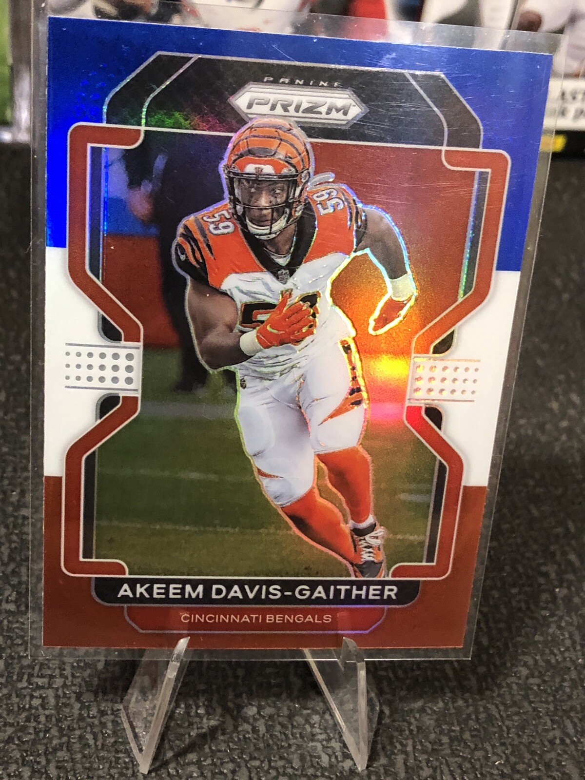 2021 Panini Prizm Red White Blue #275 Akeem Davis-Gaither Cincinnati ...