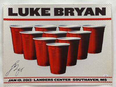 LUKE BRYAN SIGNED AUTOGRAPH 18X24 CONCERT TOUR POSTER - SOUTHAVEN MS 1 ...