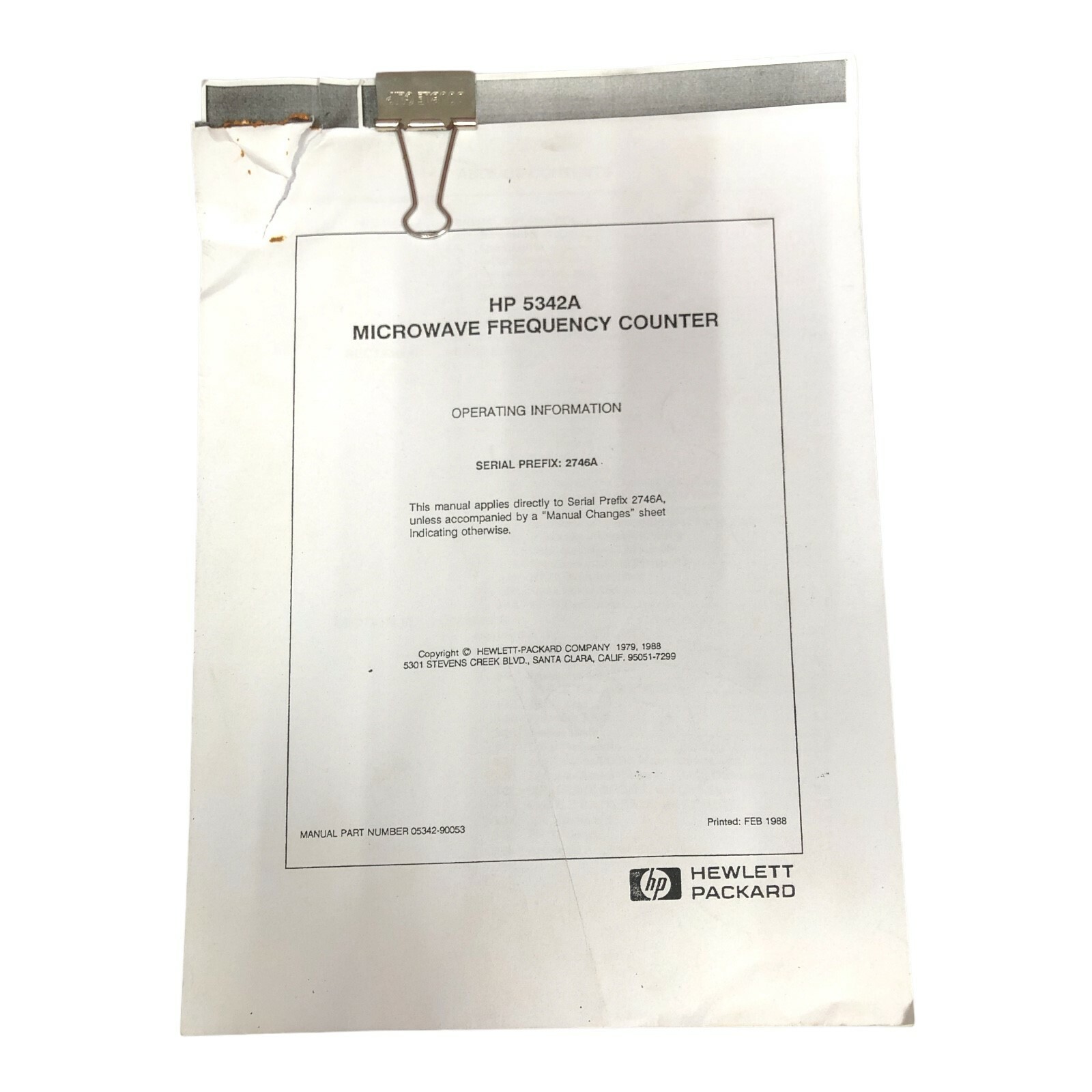 HP 5342A MICROWAVE FREQUENCY COUNTER OPERTAING INFORMATION | eBay