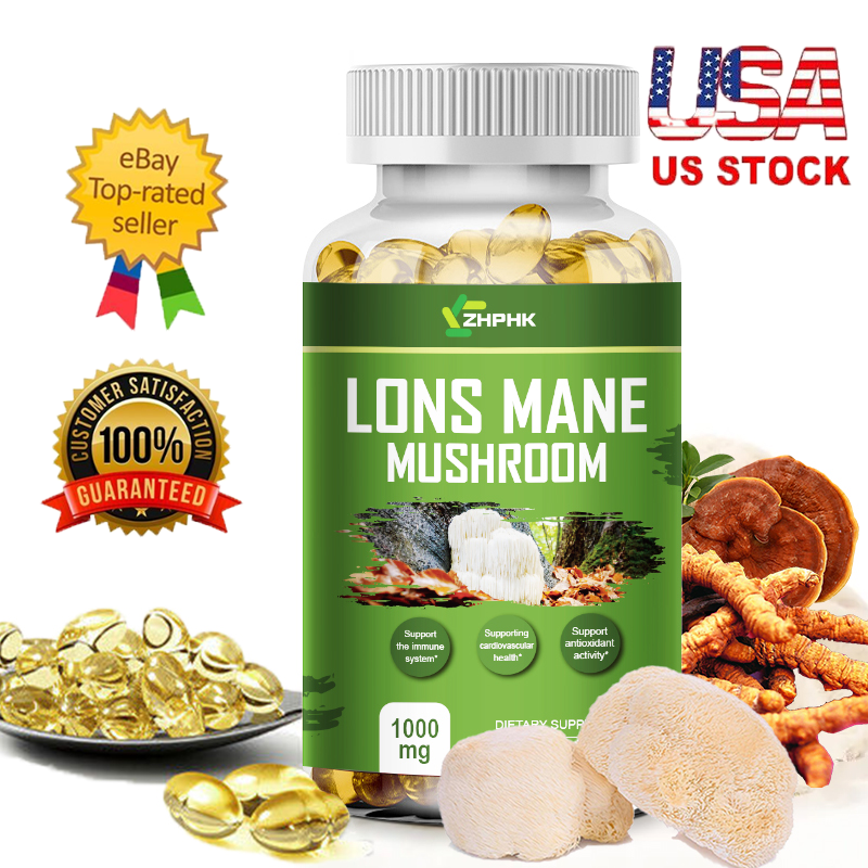 Mushroom Complex Supplement, Lions Mane, Reishi, Shiitake, Immune 120 ...