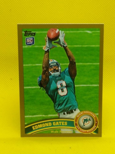 Edmond Gates 2011 Topps ROOKIE GOLD #165 Dolphins Abilene Christian ...