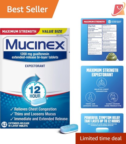 Doctor Recommended Chest Congestion Relief: 12-Hour Guaifenesin Tablets ...