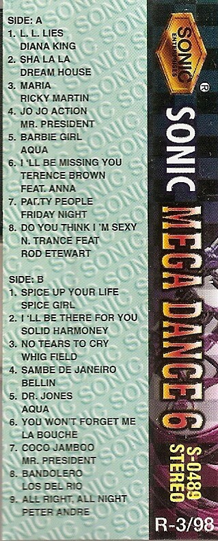 Various – Sonic Mega Dance 6. Cassette Tape | eBay