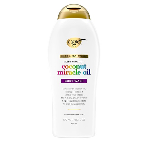 OGX Extra Creamy + Coconut Miracle Oil Ultra Moisture Body Wash, 19.5 ...